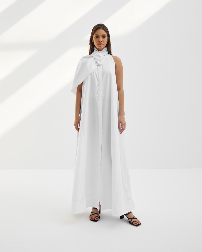 High-neck Tear-Drop dress - ALANOUD ALSALEM