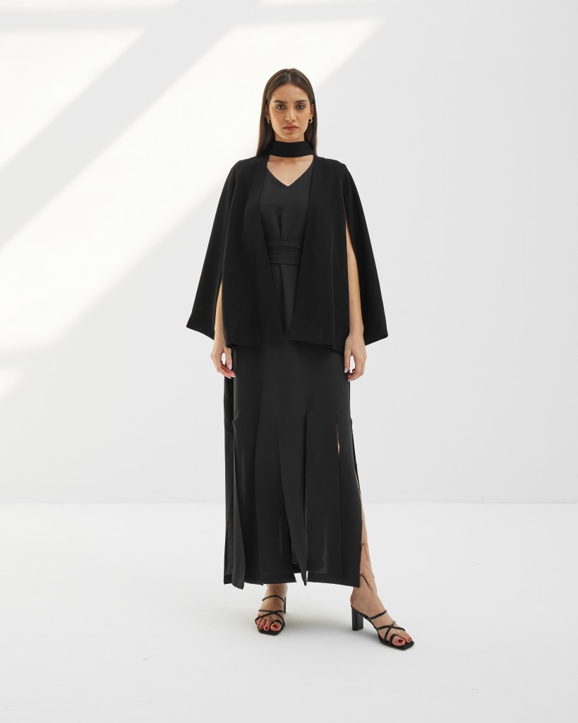 Stripe Cut Cape Set - ALANOUD ALSALEM